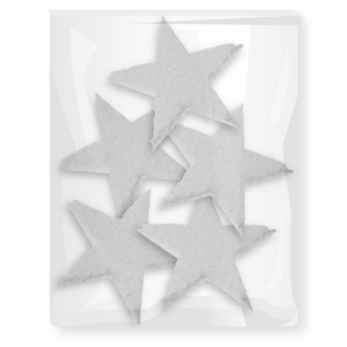 Stea polistiren dens 5 colturi 6,2x6,2x2cm 5/set