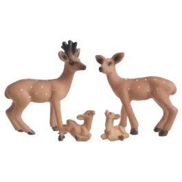 Miniatura familie - cerb, caprioara, pui rasina maro 2,5-8cm 4/set ...