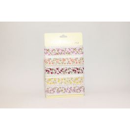 Panglica imprimata cu flori-2 24mmX1m 5/set